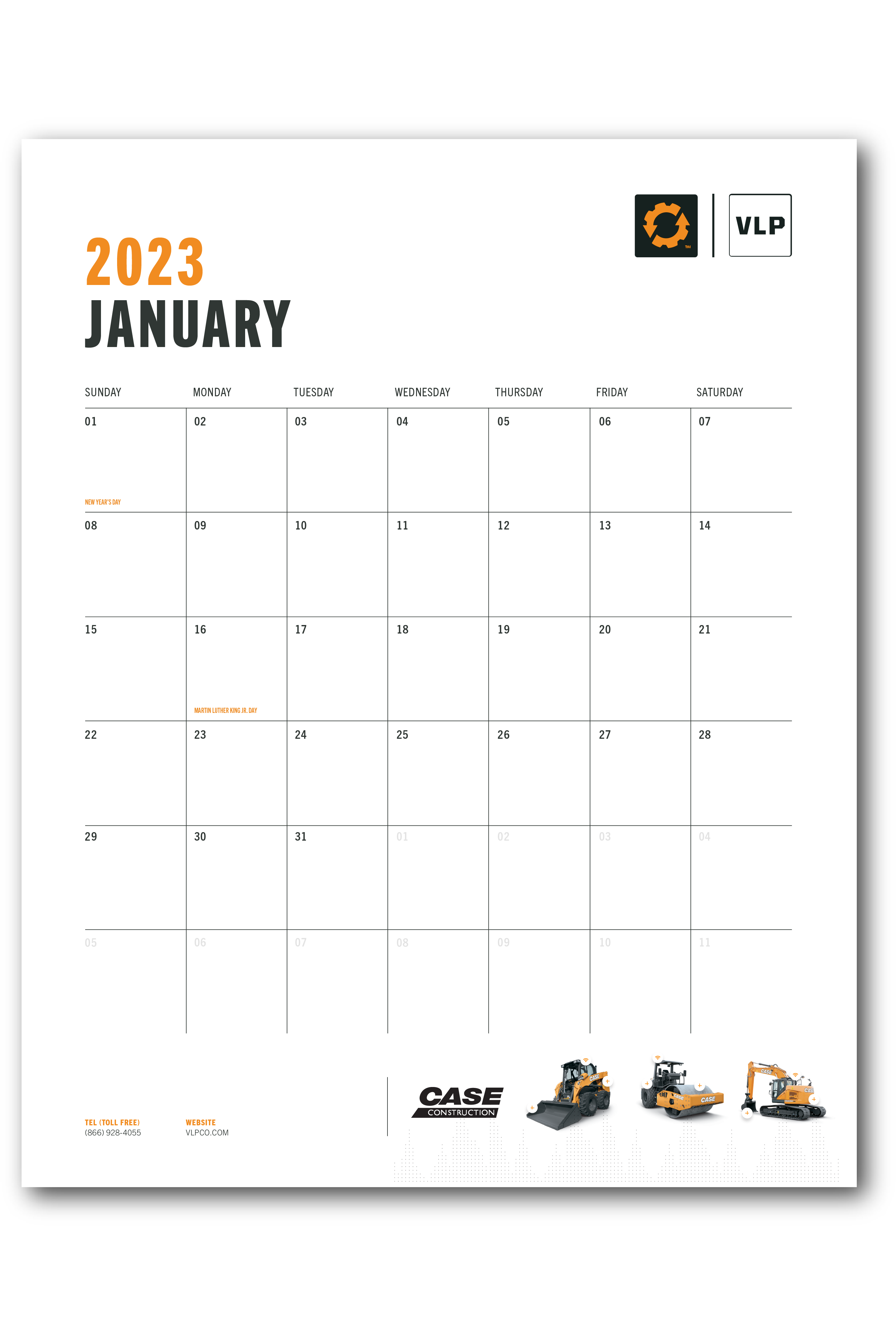 EquipmentShare / VLP 2023 Branded Calendars. 25 PER CARTON – CallBrainstorm