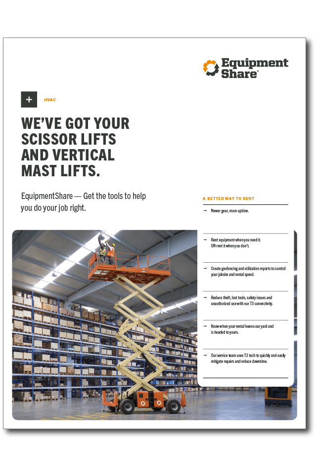 HVAC EQUIPMENT RENTAL LINE CARD - Scissor & Vertical Mast Lifts Flyer ...